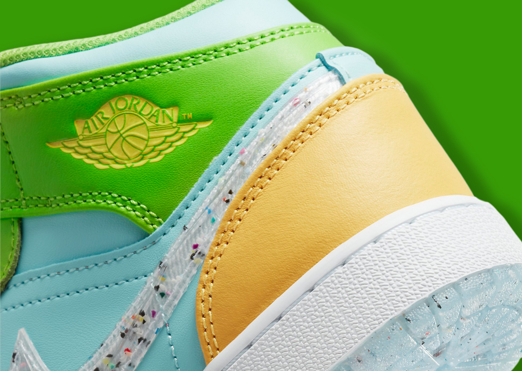 Vibrant Shades And Speckle Paint Dress This Air Jordan 1 Mid SE ...