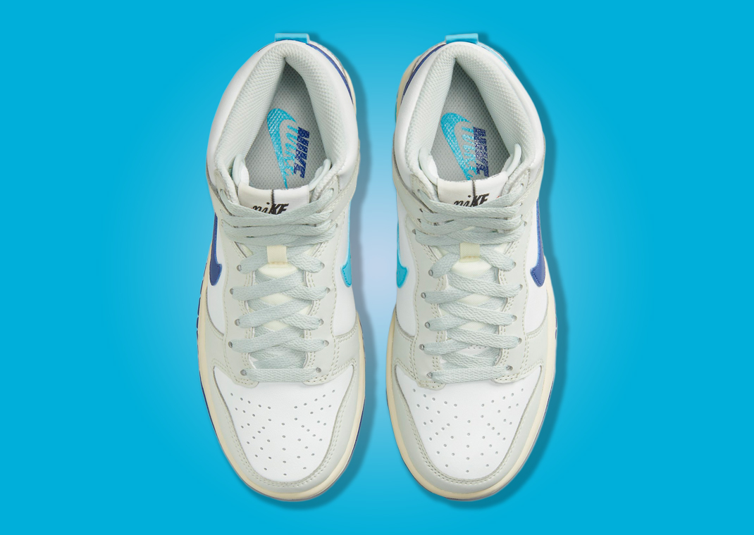 The Nike Dunk High Split Summit White Baltic Blue Deep Royal Blue ...