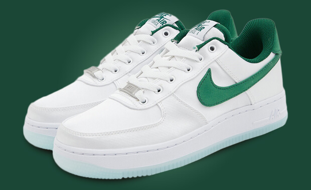 The Nike Air Force 1 Low Satin White Green Brings Luxe Vibes - Sneaker News