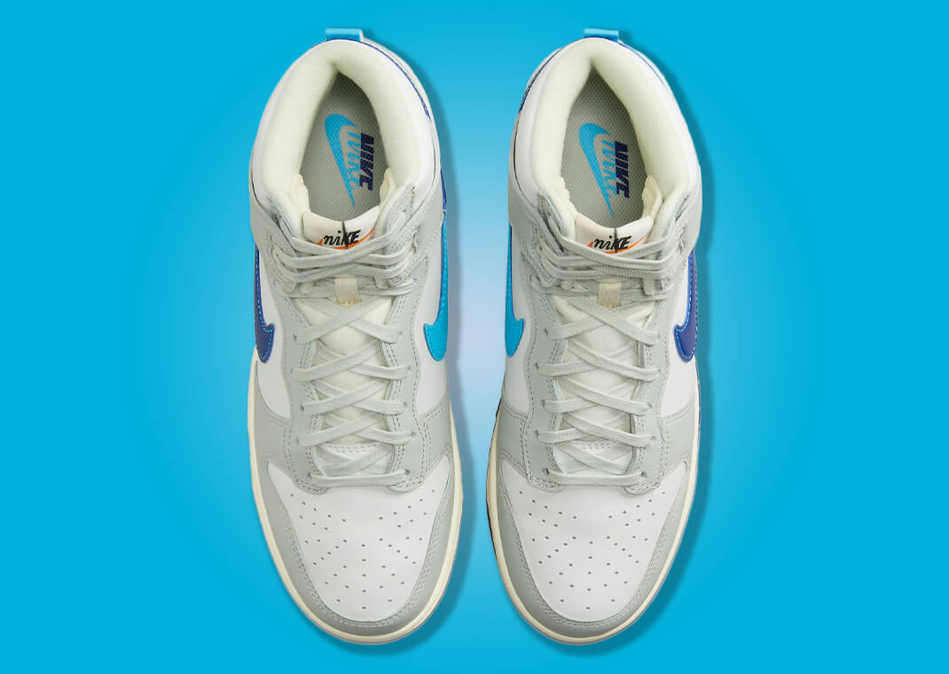 The Nike Dunk High Split Summit White Baltic Blue Deep Royal Blue ...