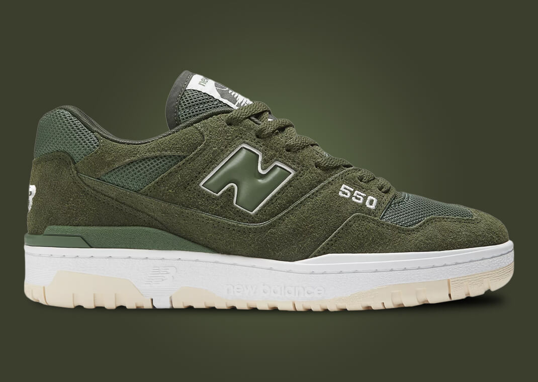 New Balance Adds a 550 Olive to Its Premium Suede Collection - Sneaker News