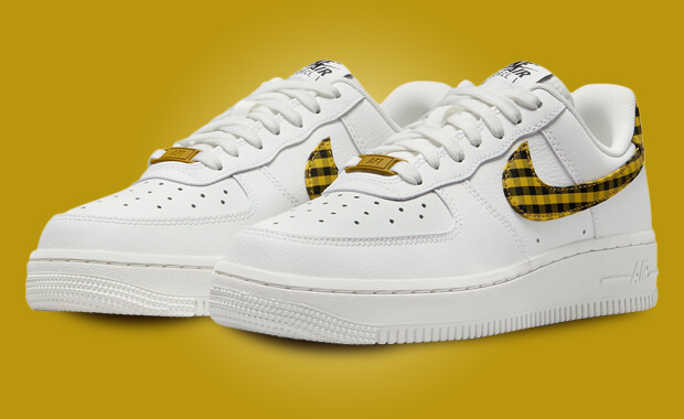 The Women's Exclusive Nike Air Force 1 Low Gingham White Bronzine ...