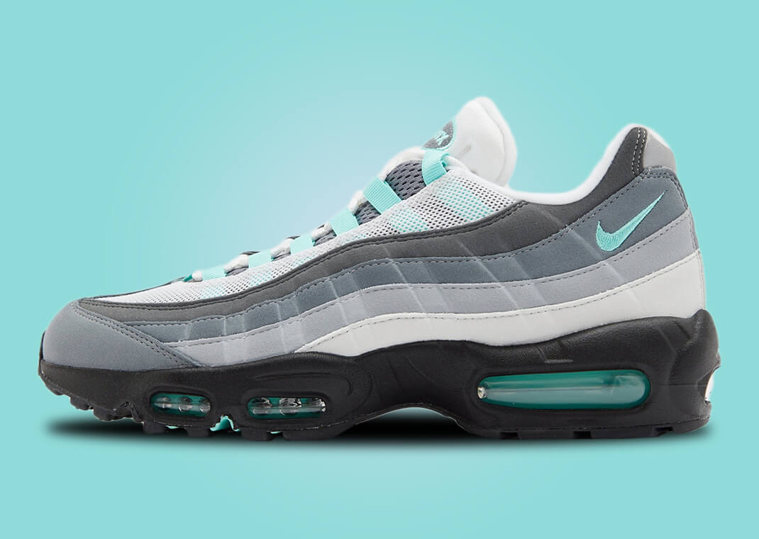 Hyper Turquoise Highlights This Grey Shaded Nike Air Max 95 - Sneaker News