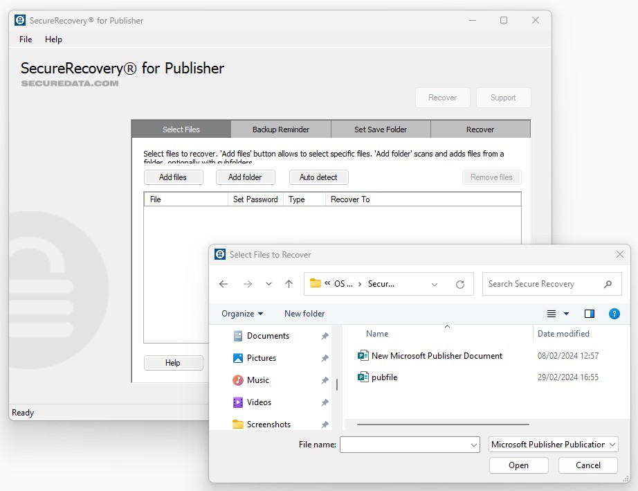 Easily Recover Publisher .pub Files
