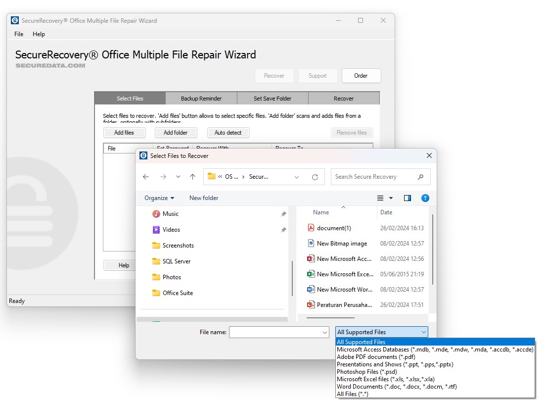 SecureRecovery® Office File Repair Suite