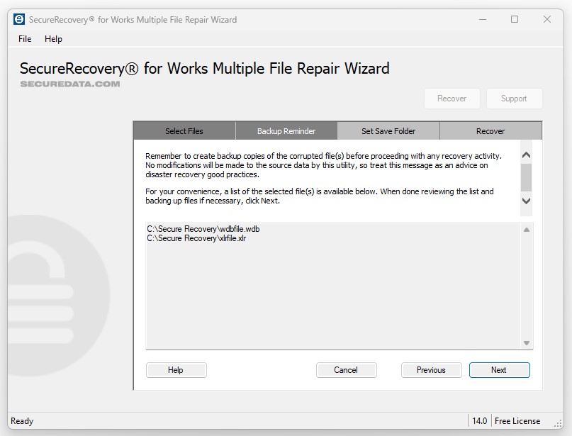 FREE SecureRecovery® Works File Repair Suite