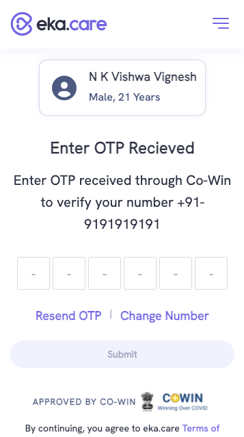 Step 7 : Once You Enter OTP Successfully, the phone number of the ...