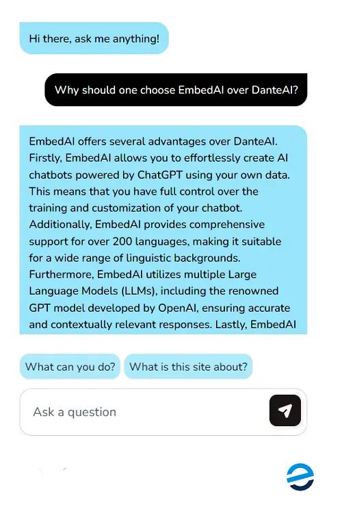 Best DanteAI Alternative in 2024- EmbedAI