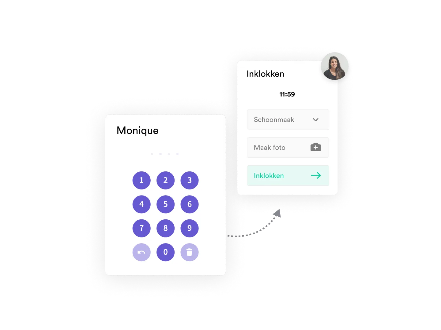 In- en uitklokken met de digitale prikklok - TimeChimp
