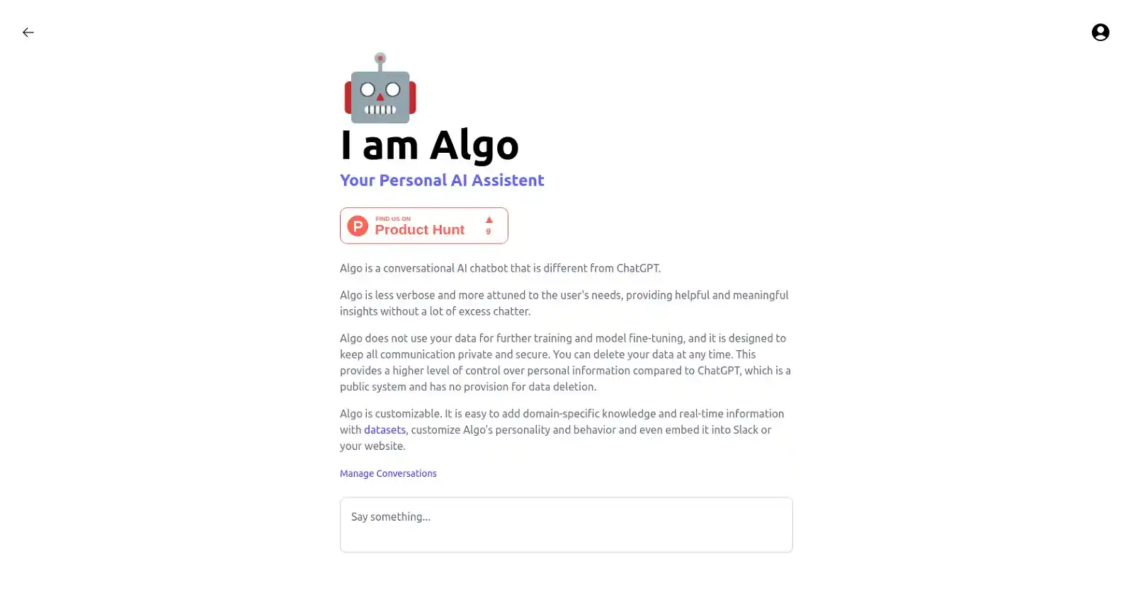 Algo | Best Conversations AI Tool