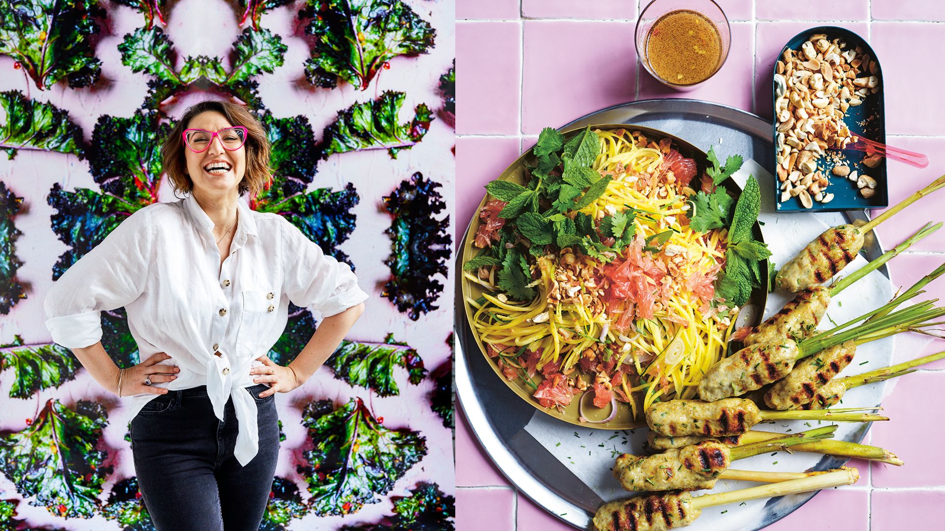 Lemon grass fish pops with green mango salad recipe