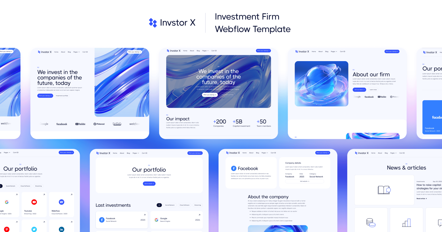 Headers - Invstor X - Webflow Ecommerce website template