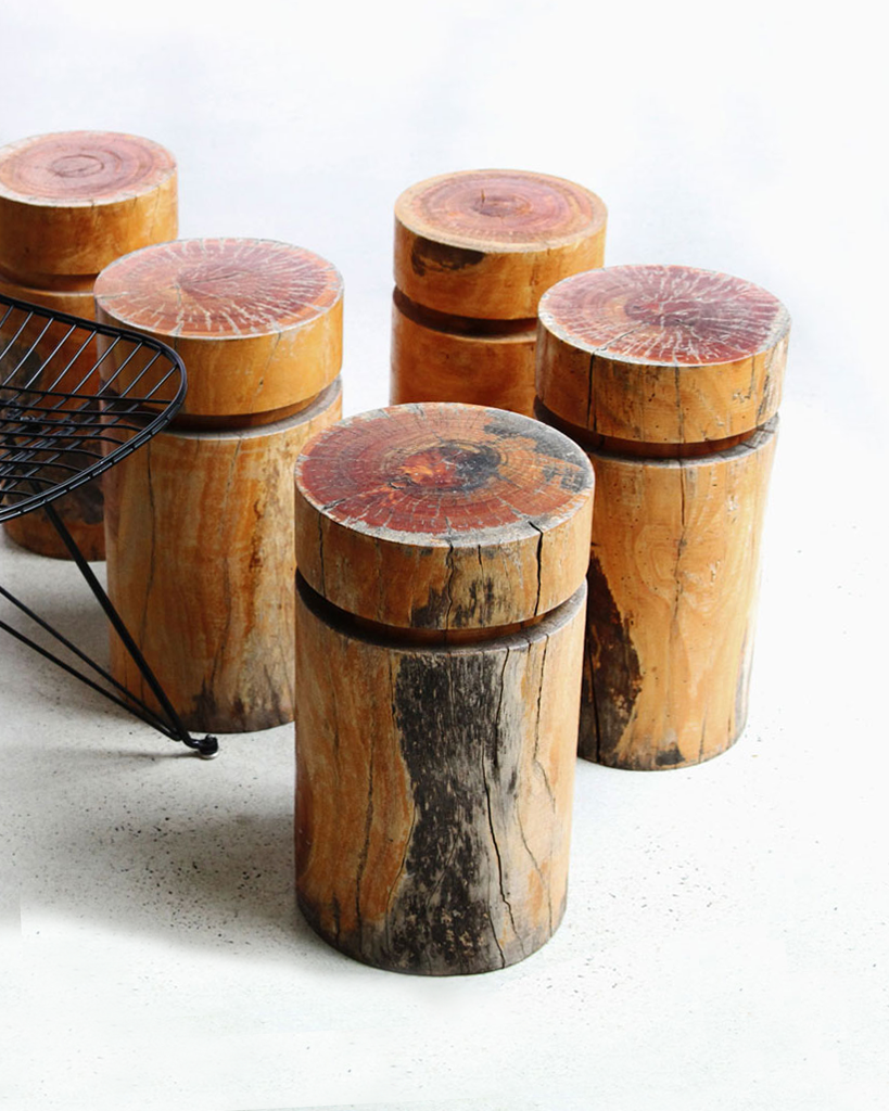 Log Stools by Lifespacejourney | Available now at ebb&flow