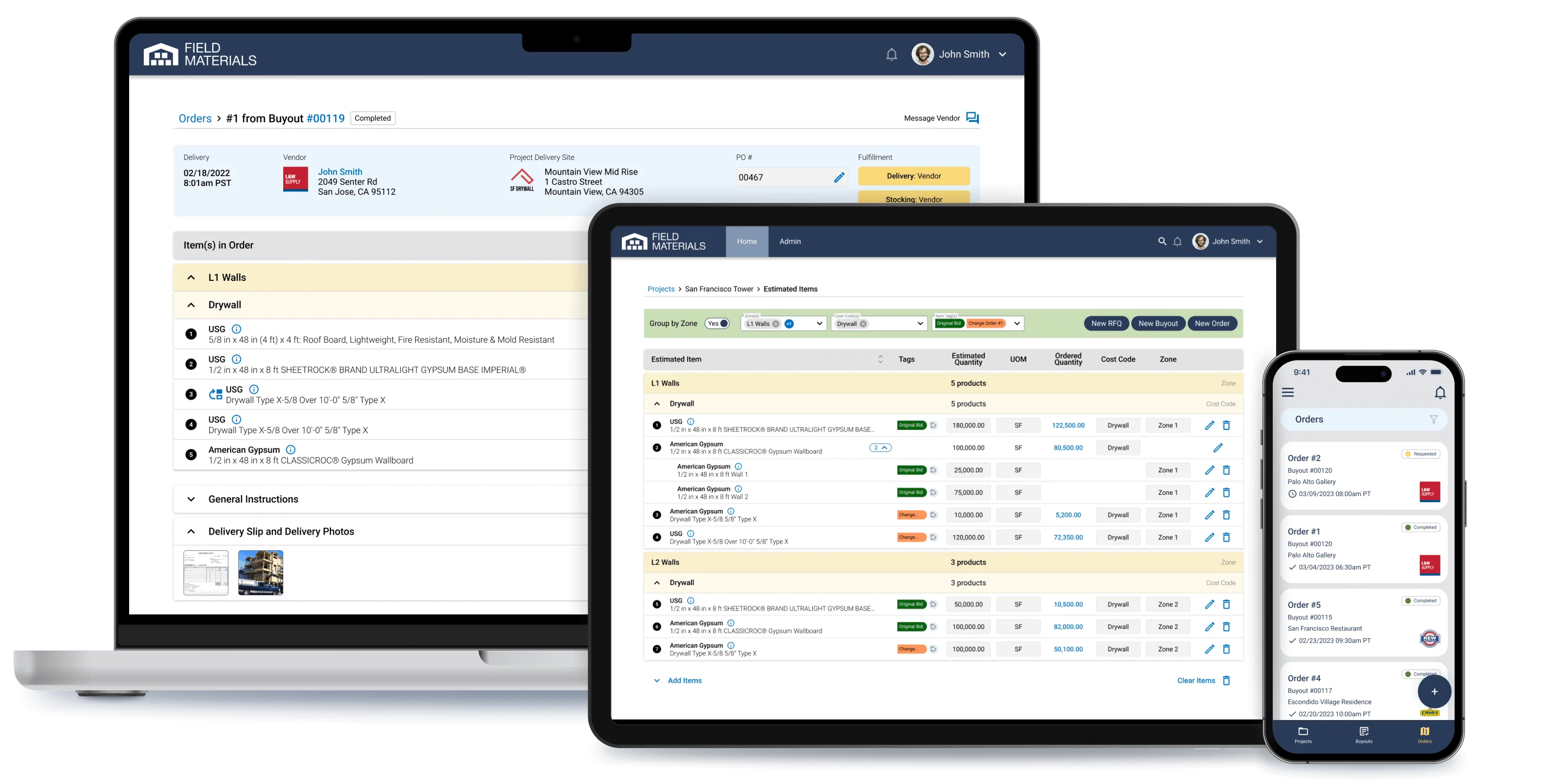 Field Materials: AI platform for contractors to control and verify spending