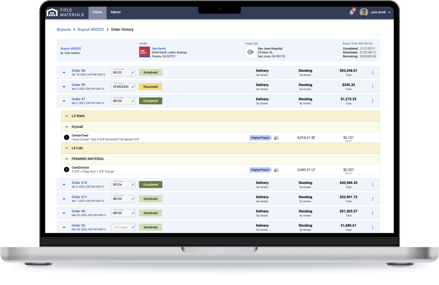 Field Materials: AI platform for contractors to control and verify spending