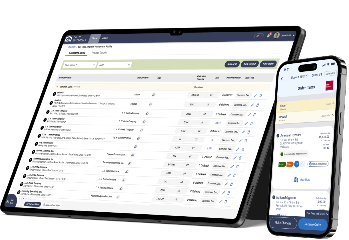 Field Materials Procurement Platform