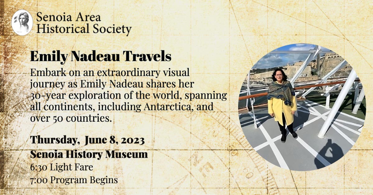 June Program - Emily Nadeau Travels | The Senoia Area Historical ...