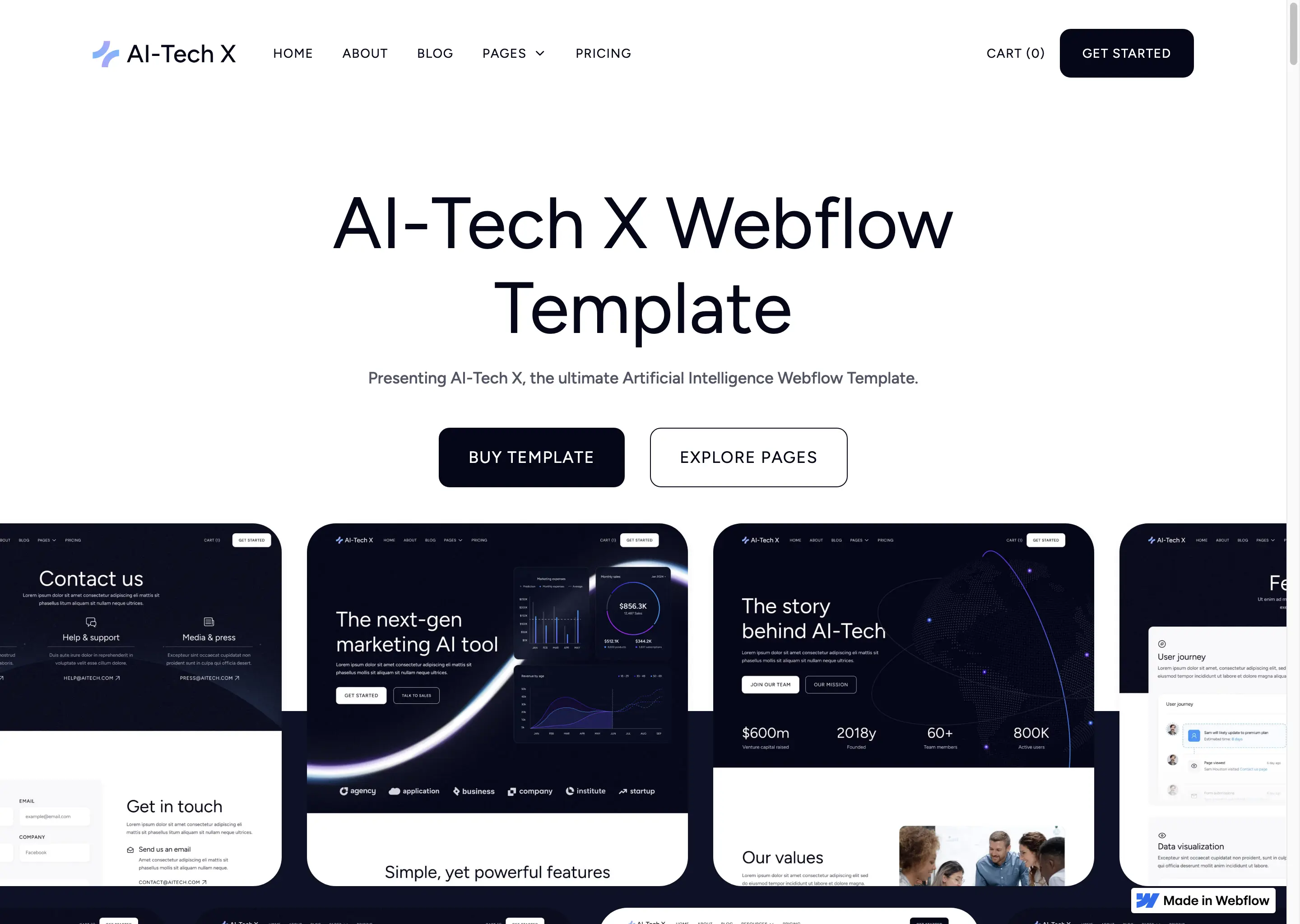 Site Webflow Ai Techtemplate | ScrapFLow