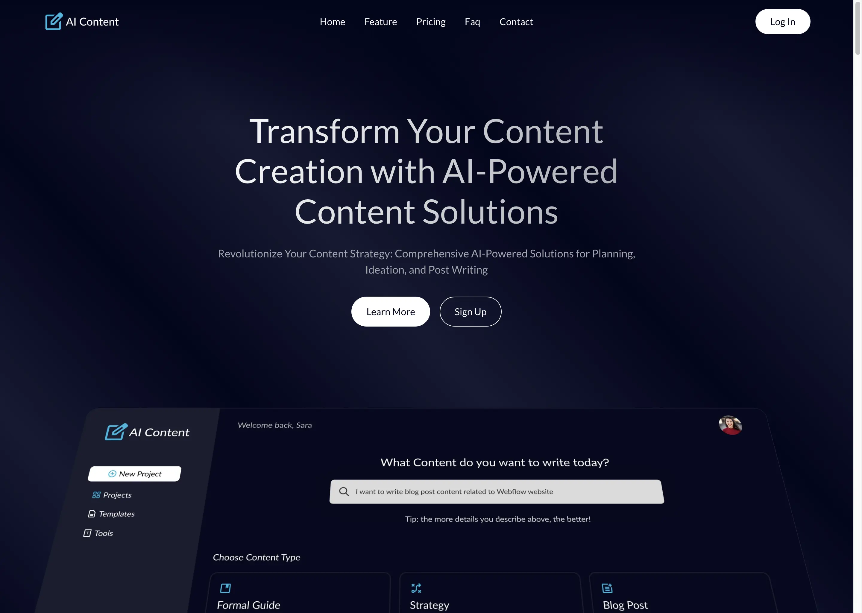 Site Webflow Ai Content Template | ScrapFLow