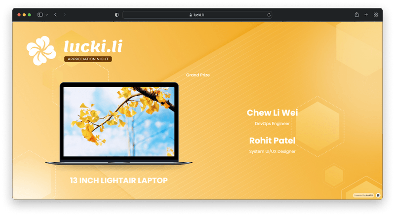 rhingle × lucki.li - Digital Lucky Draw System