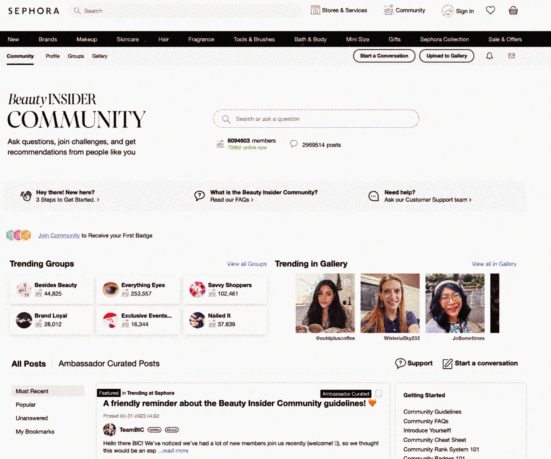Community Growth at: Sephora - Community Inc.