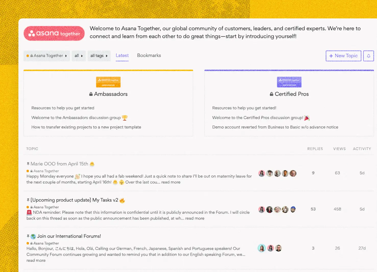 Community Reporting at: Asana - Community Inc.