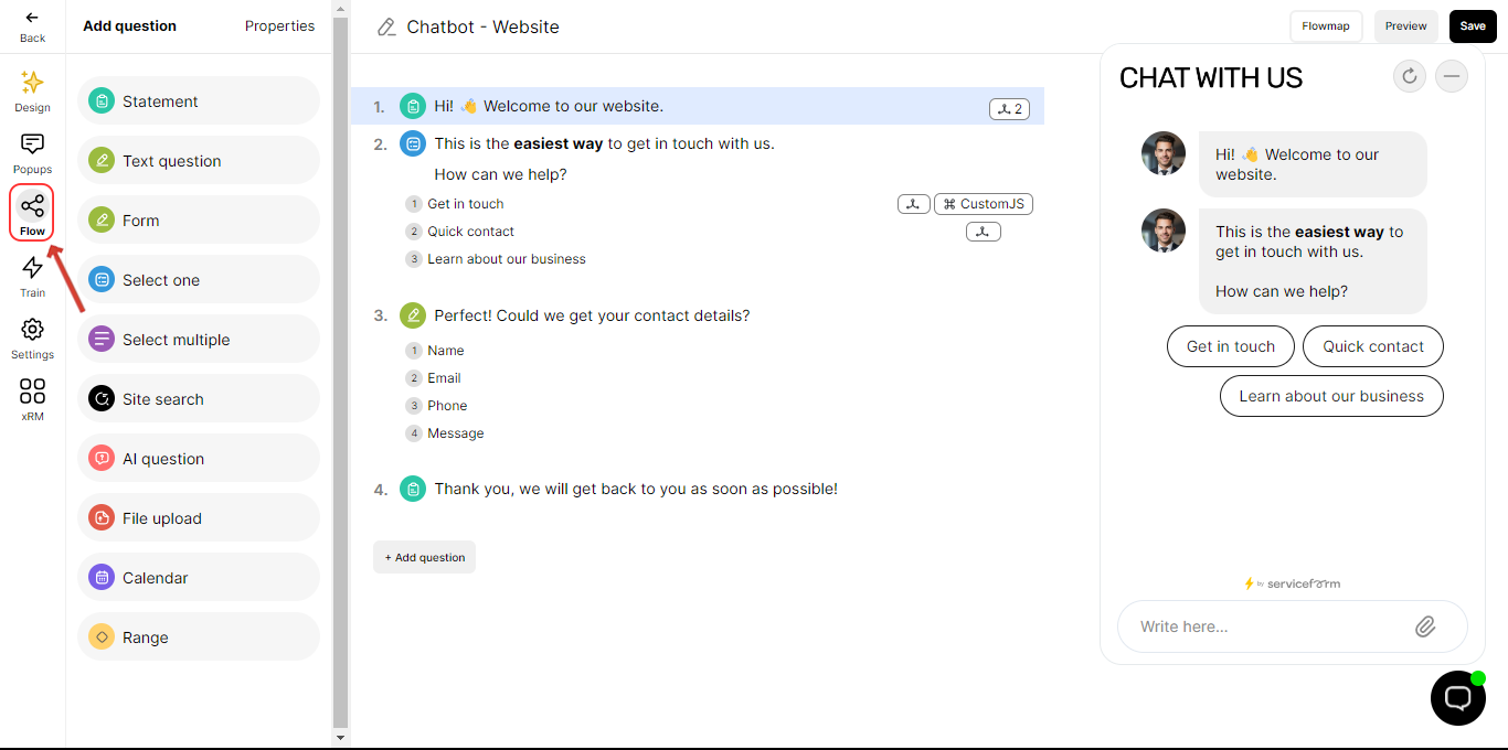 Chat flow | Articles
