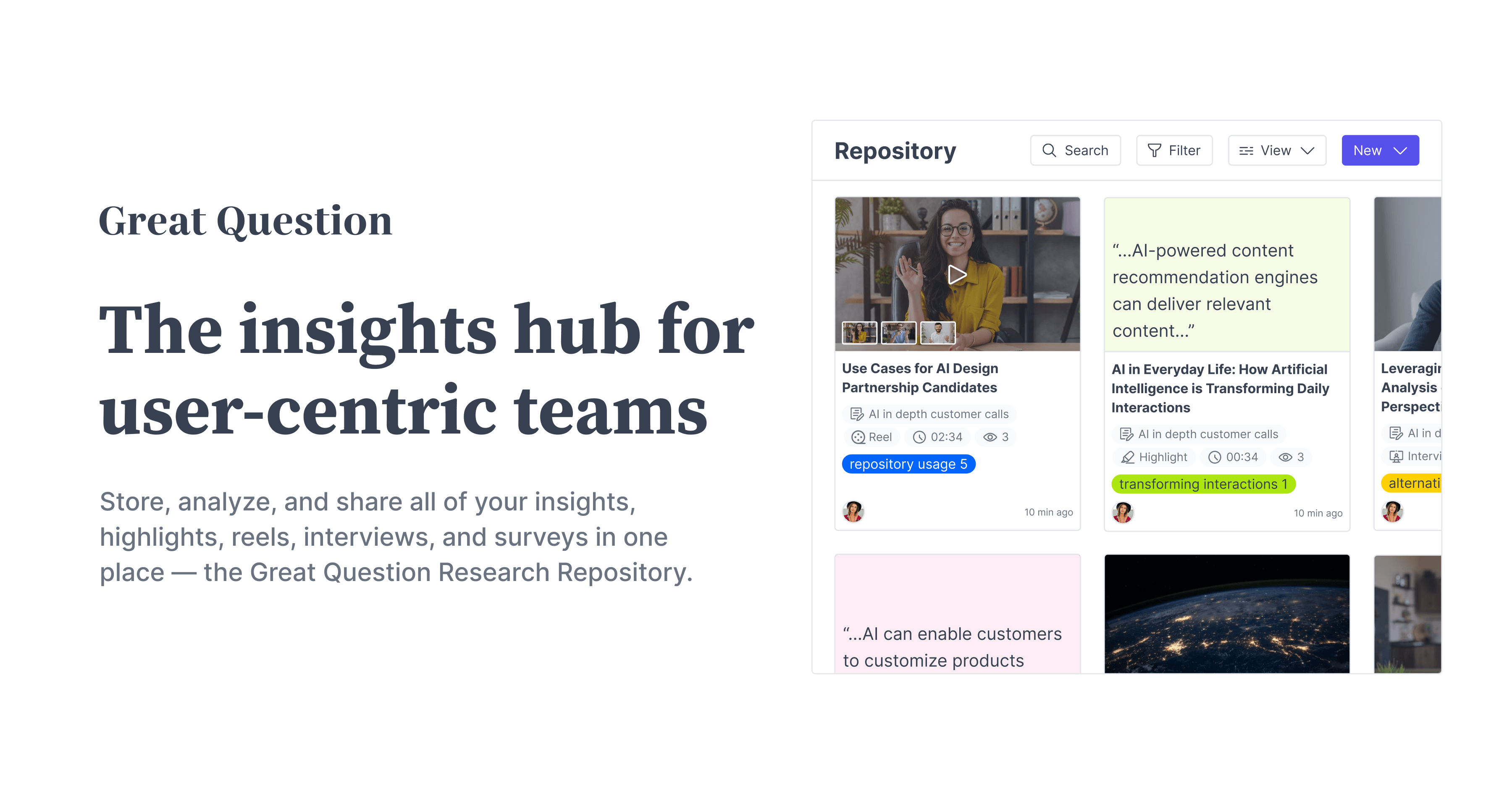 Best UX Research Repository Tool in 2023 | Great Question