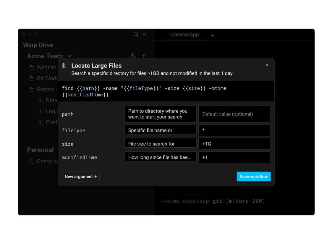 Warp Drive: Keep notebooks and workflows in your terminal