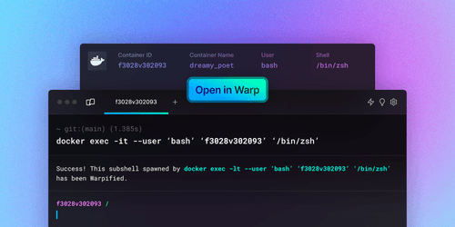 Easily Open Docker Containers In Your Warp Terminal Warp 5467