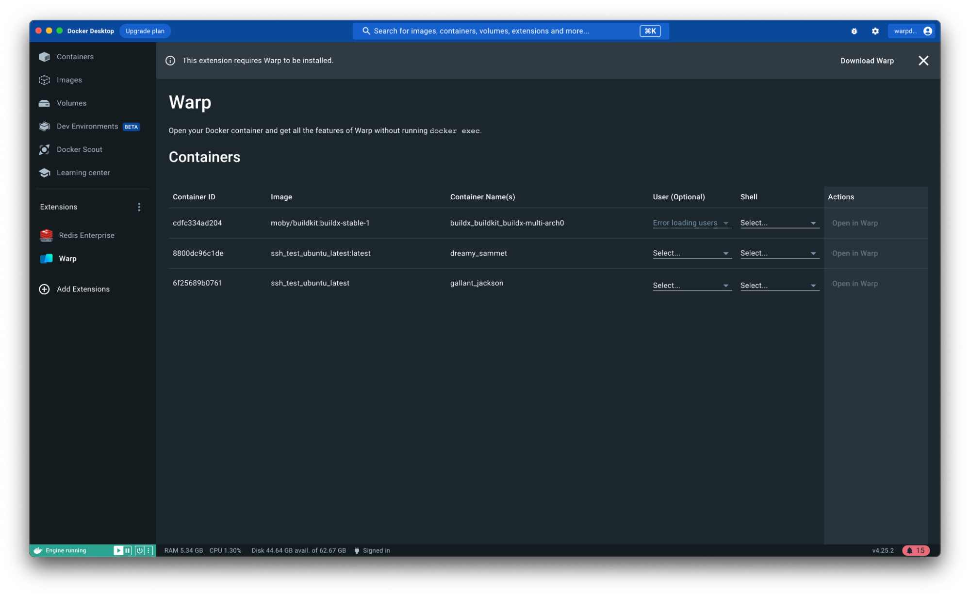 Easily Open Docker Containers In Your Warp Terminal Warp 5047