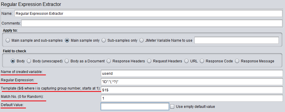 Regular Expression Extractor in JMeter