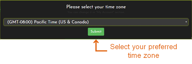 Choose Timezone