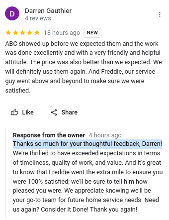 Thank You for Your Review Template For Responding To Feedback