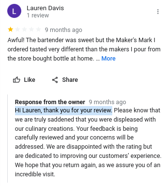 Thank You for Your Review Template For Responding To Feedback