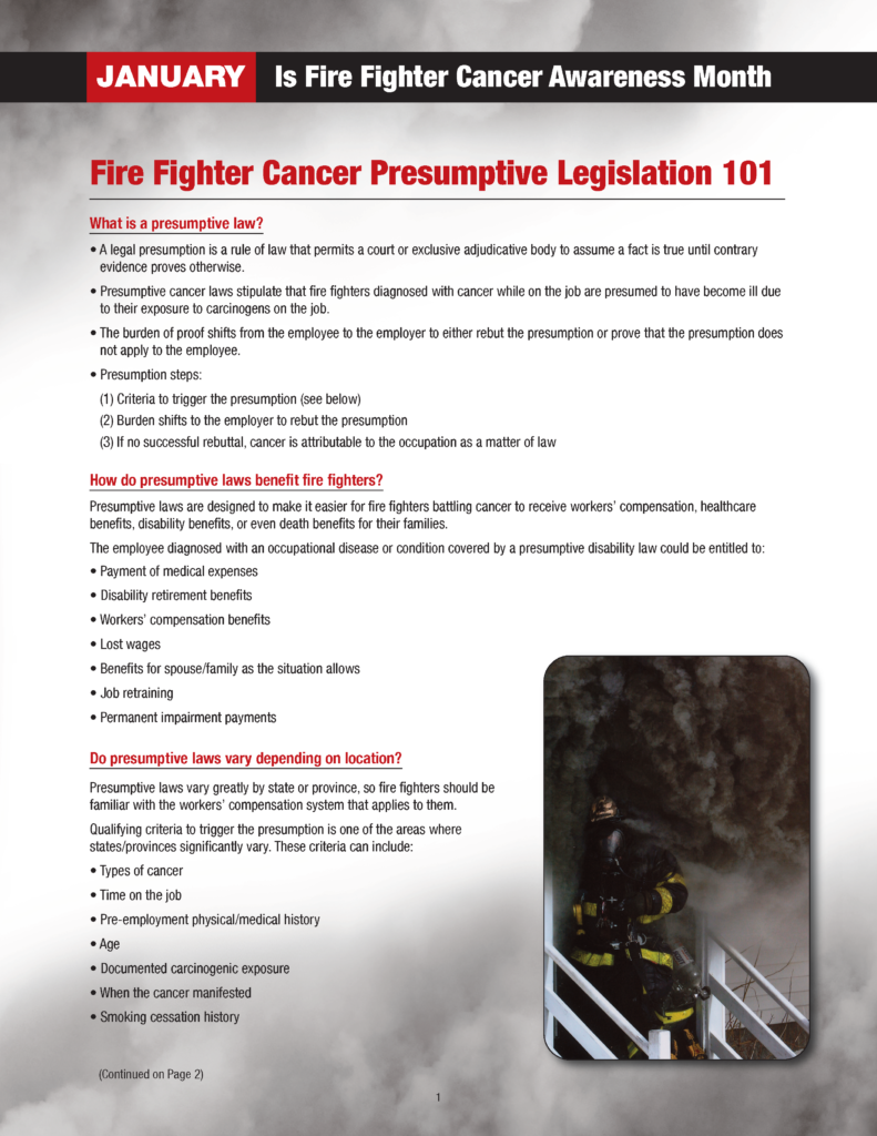 Factsheets - Firefighter Cancer Support Network