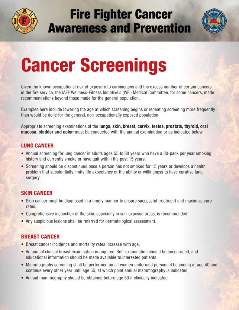 Factsheets - Firefighter Cancer Support Network