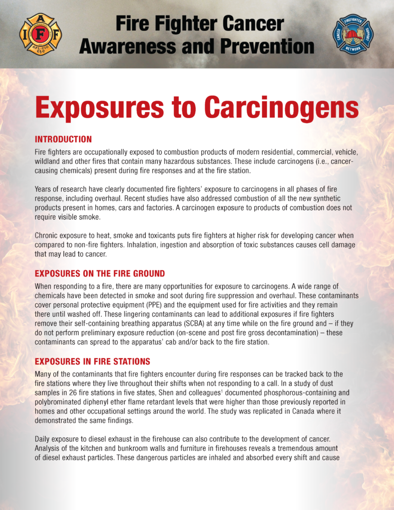 Factsheets - Firefighter Cancer Support Network
