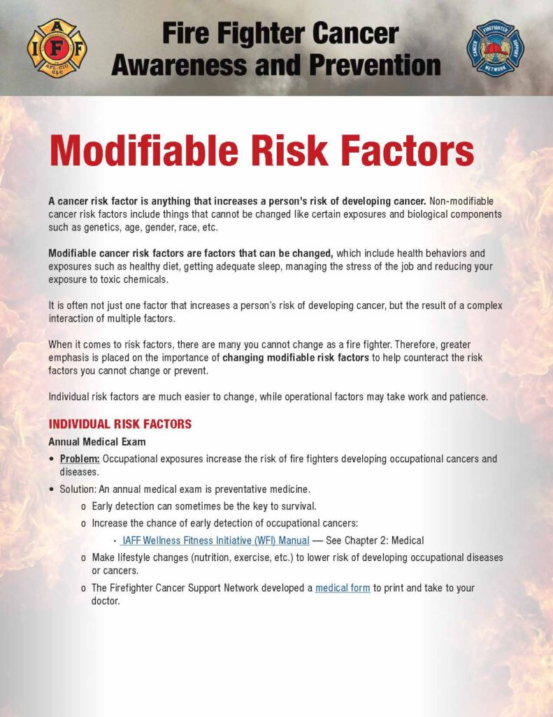Factsheets - Firefighter Cancer Support Network
