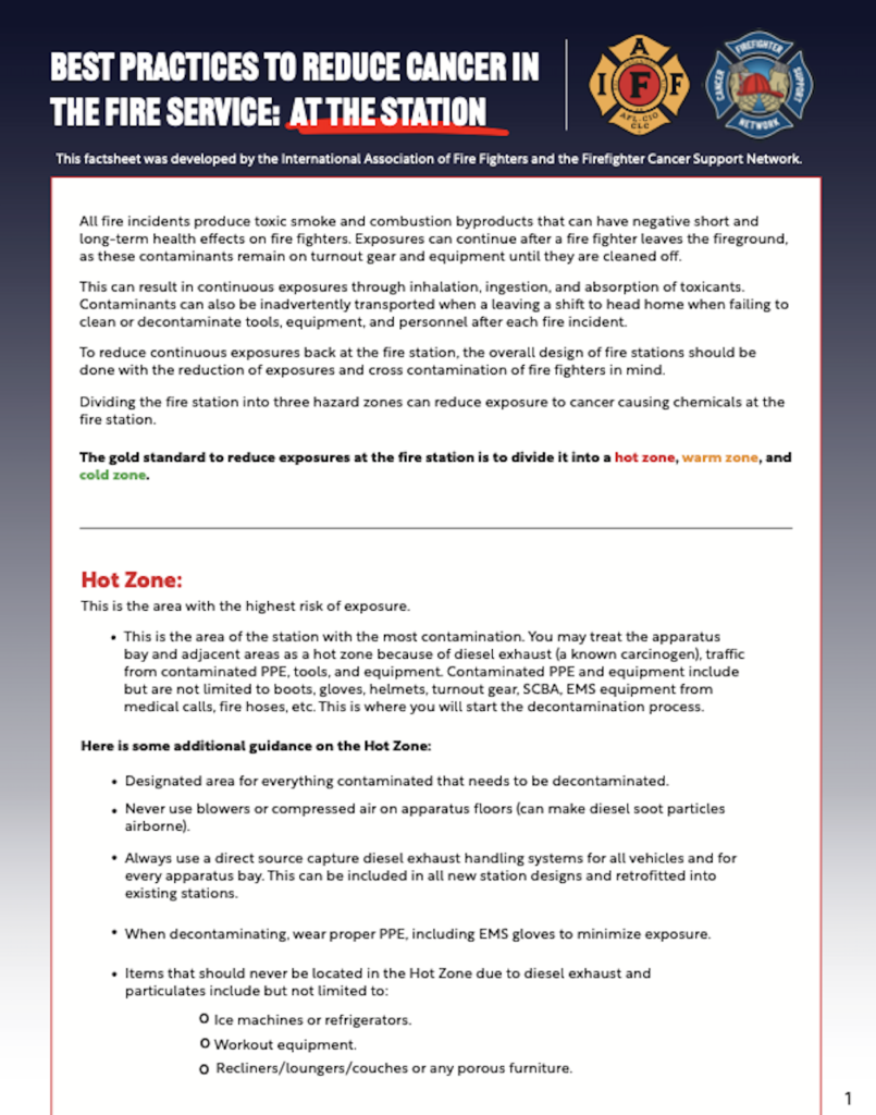 Factsheets - Firefighter Cancer Support Network