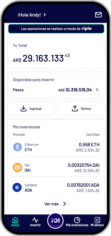 Comprá y vendé criptomonedas con IOL cripto