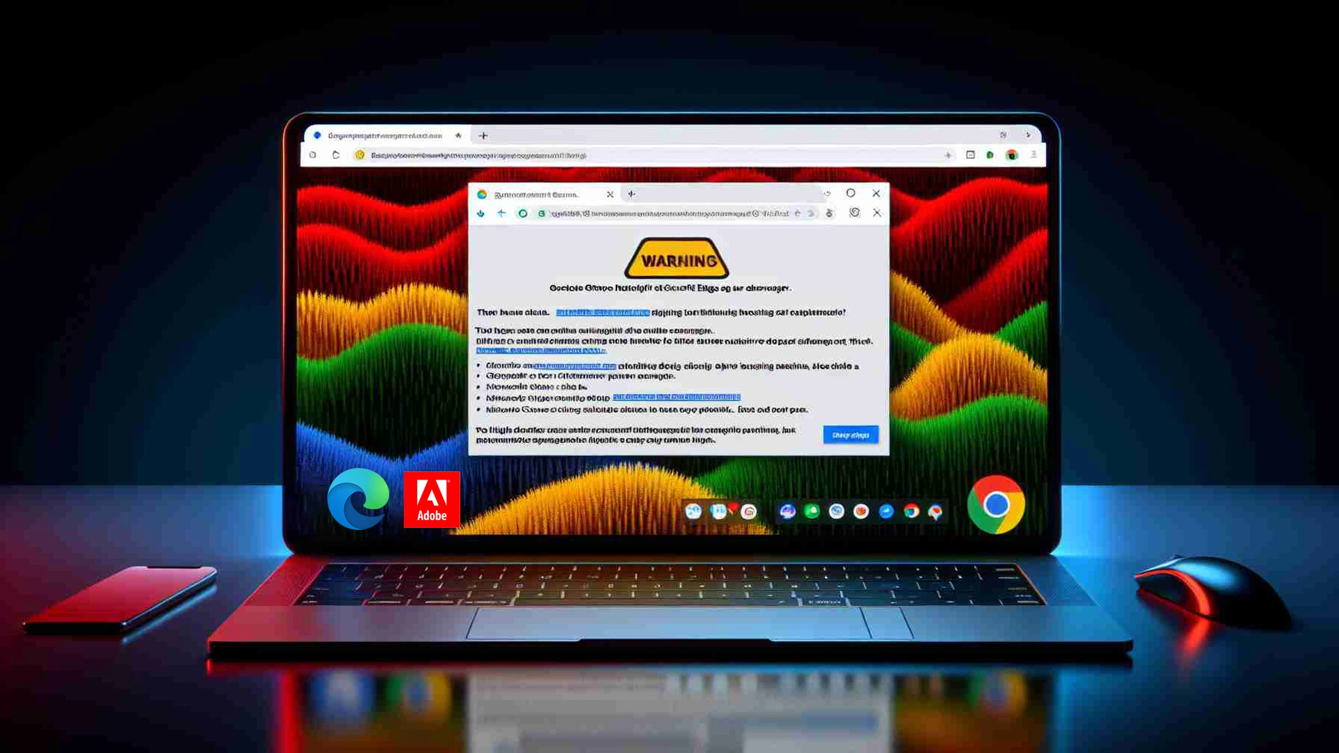 High-risk warning by the Indian government of bugs in Google Chrome, Microsoft Edge and Adobe