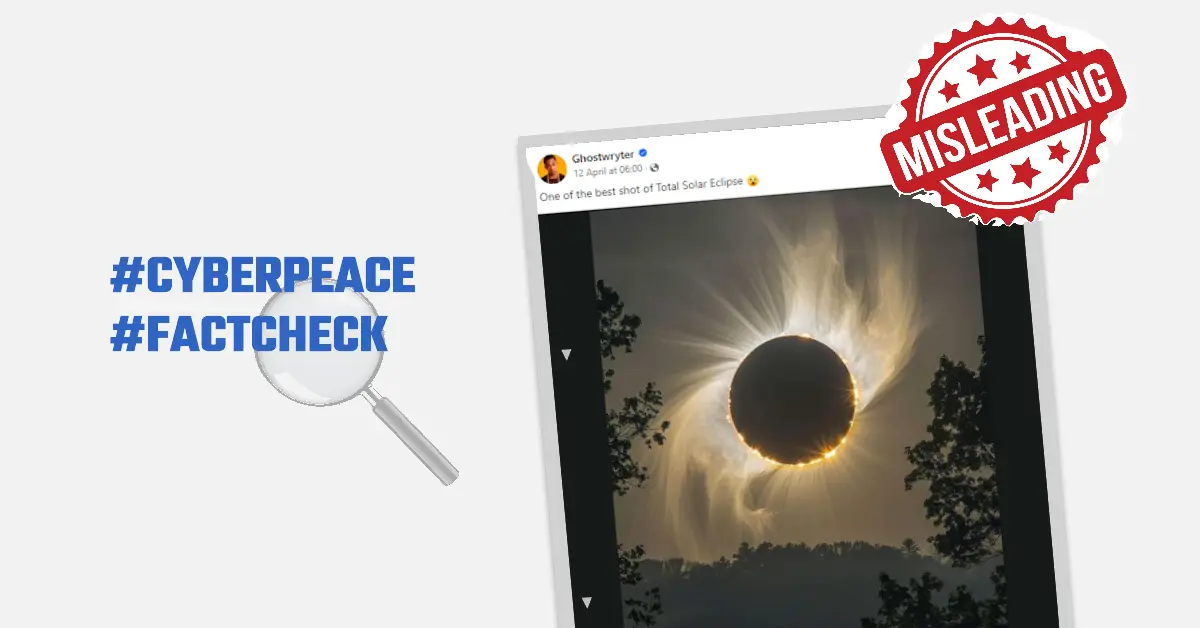 #FactCheck - Debunked: AI-Generated Image Circulating as April Solar Eclipse Snapshot