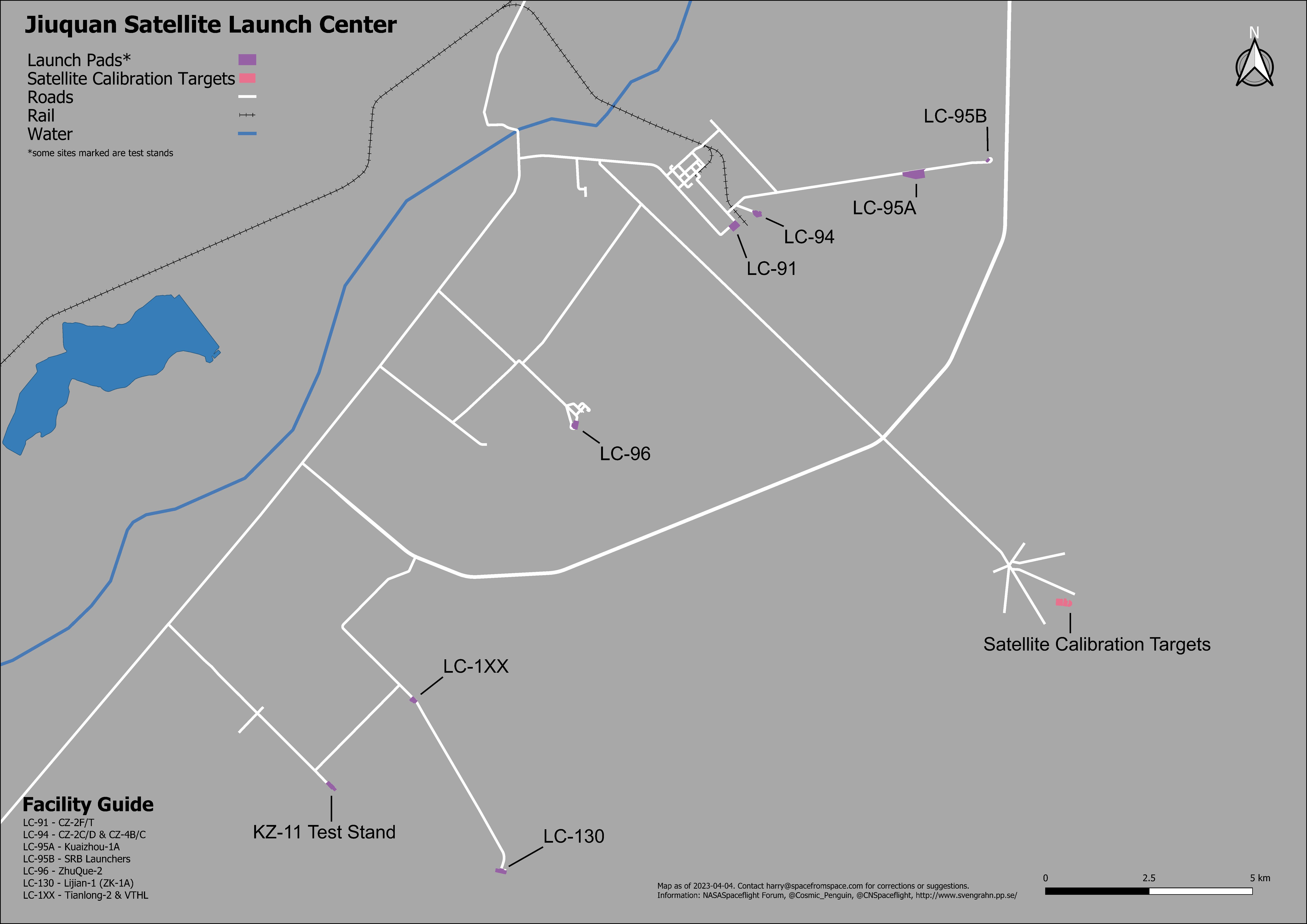 Map of Jiuquan Satellite Launch Center, China