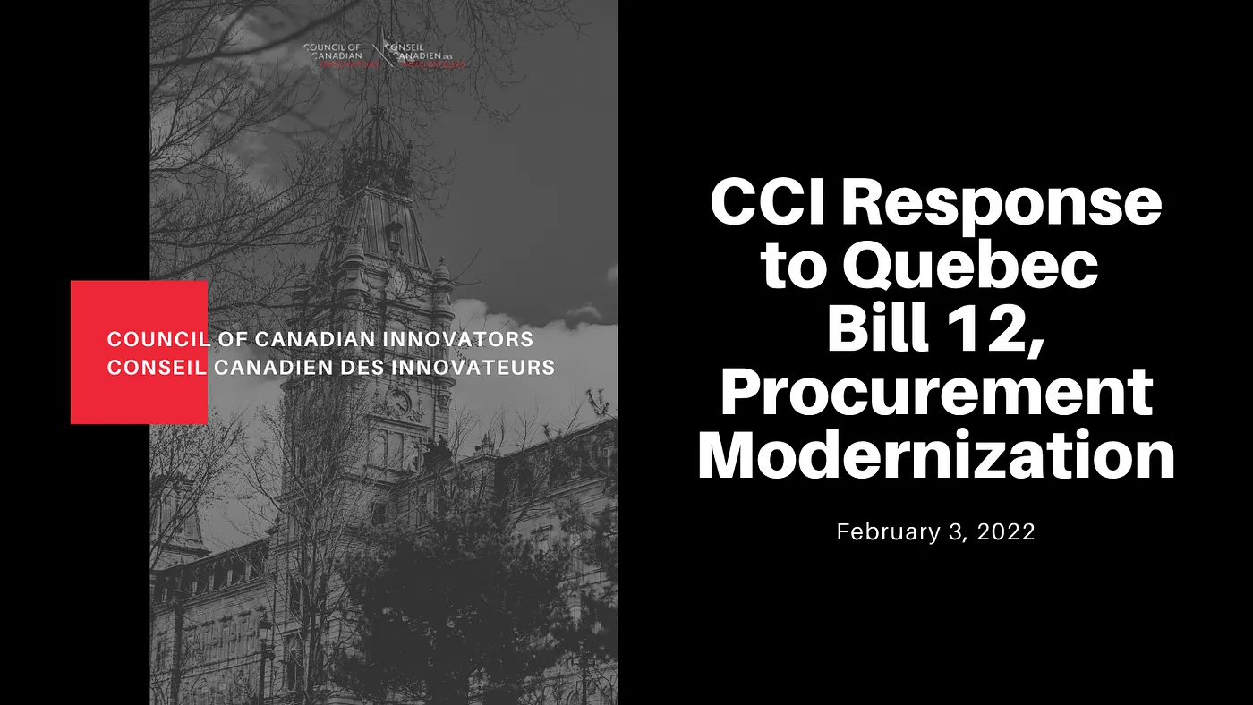 CCI Response to Quebec Bill 12, Procurement Modernization