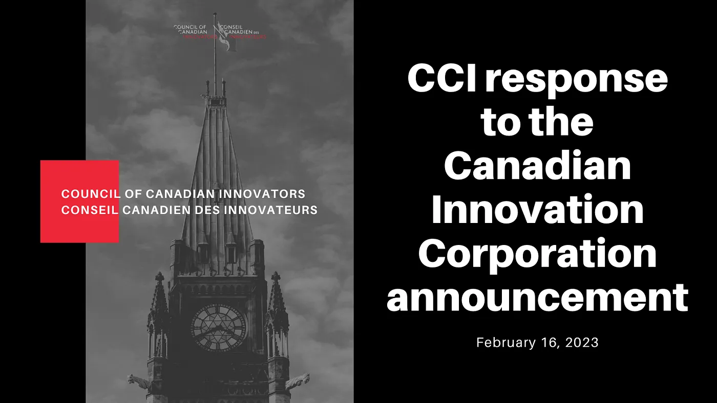 CCI response to the Canadian Innovation Corporation Blueprint