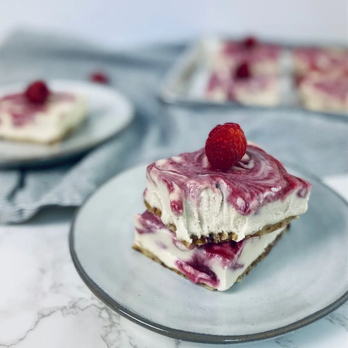 Easy No-Bake Dairy-Free Raspberry Swirl Cheesecake Bars - Recipes | NT ...