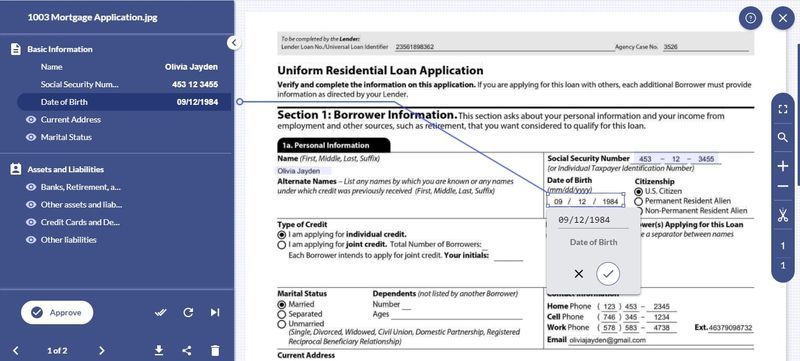 Mortgage 1003 Form OCR API | Mortgage Banking Document Automation and ...