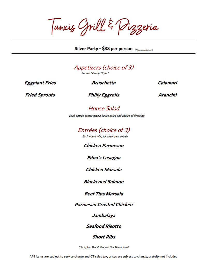 Tunxis Grill & Pizzeria | Catering & Events | Windsor, CT