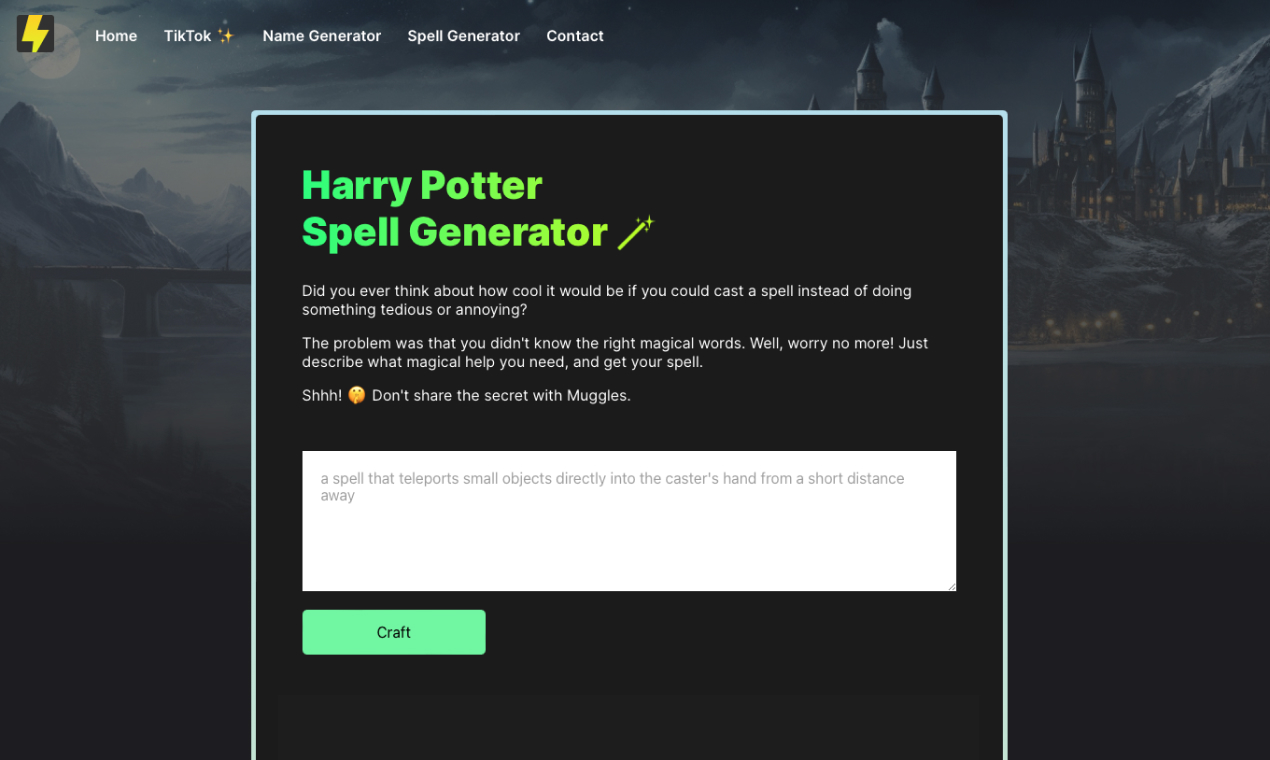 Harry Potter Spell Generator: Details, Pricing, & Features